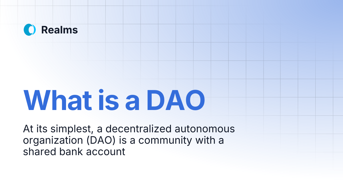 What is a DAO | Realms