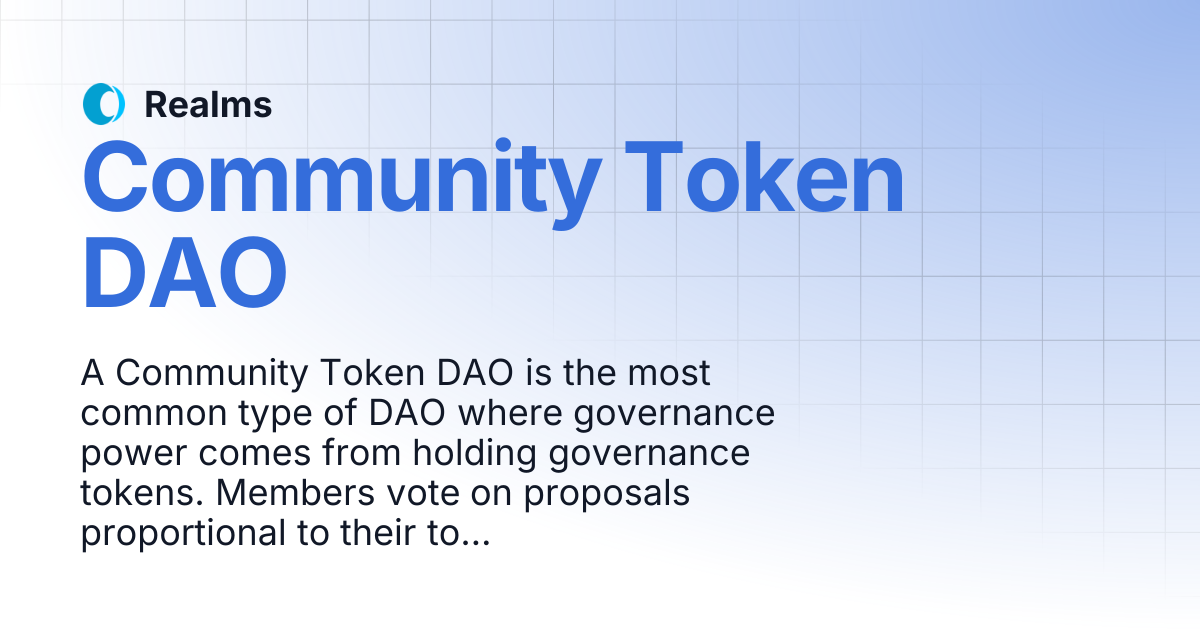 Community Token DAO | Realms